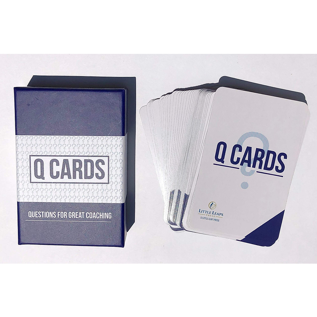 Q Cards: Questions for Great Coaching, Conversation Starters, Coaching Cards, Goal Setting, Ice Breakers by Little Leaps Press