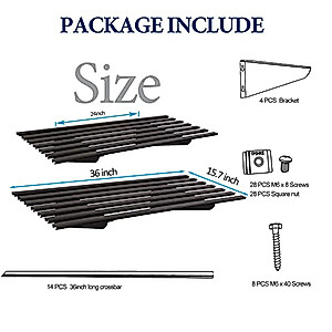 TPSHKE 2 Pack 36in x 15.7in Garage Wall Shelving, 700 lbs Heavy Duty Wall Mounted Floating Shelves, 6 ft