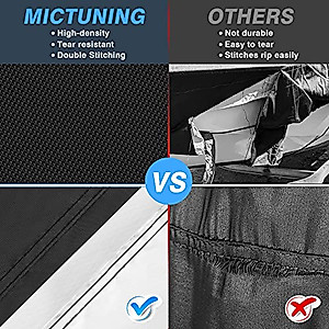MICTUNING Boat Cover 17-19FT 210D Waterproof Heavy Duty Boat Cover UV Resistant Cover with Adjustable Fixing Straps for V-Hull,Fish&Ski,Pro-Style,Fishing Boat etc