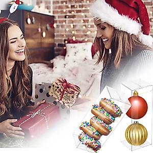 CAYOREPO 100 Pcs 2 x 2 x 6 inch Clear PET Plastic Gift Boxes Transparent Cube Boxes PET Boxes Candy Chocolate Cookies Treat Boxes for Christmas, Wedding, Party, Baby Shower