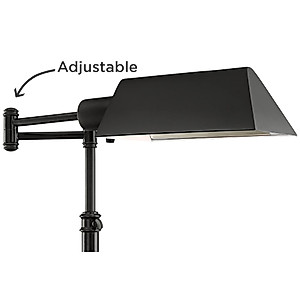 Regency Hill Jenson Traditional Adjustable Pharmacy Floor Lamp Standing Base Swing Arm 54" Tall Dark Bronze Metal Bright Downward Light for Living Room Reading House Bedroom