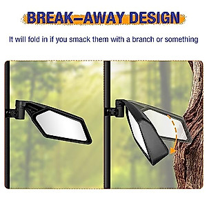 UTV Side Mirrors for 1.5"-2" Roll Bar Cage, UTV Rear View Side Mirrors w/Adjustable & Folding Design, Compatible with Polaris RZR, Can Am Maverick, Honda Pioneer, Kawasaki Teryx Mule Rhino YXZ