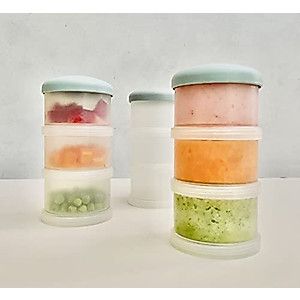 LITTOES Food Pots 3oz Baby Food Storage Containers for Parents On The Go Blue 2-pack