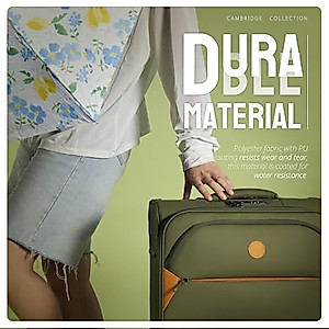 Verage Cambridge Lightweight Carry On Luggage,Softside Expandable Suitcase with Spinner Wheel (20-Inch, Green)