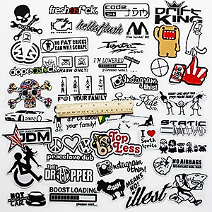 Racing Decals Funny Car Decal Stickers Reflective Hard Hat Stickers Adult Decals JDM Domo Fmaily Windows Decals