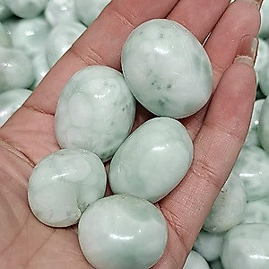 BAWHO 100g 2-3cm Natural Crystal Larimar Stones Gravel Tumbled Quartz Palm Specimen Aquarium Home Decoration DIY QINTINYIN
