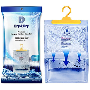 Dry & Dry 5 Pack[14 OZ] Premium Moisture Absorbers Dehumidifiers for Home Dehumidifier for Basement Dehumdifiers for Bedroom Small Dehumidifiers - Dehumidifiers Moisture Absorber