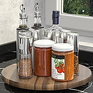 Lazy Susan Kitchen Cabinet Organizers - 13.2 Inch Acacia Wood Lazy Susan Turntable Organizer for Pantry Table Countertop Bathroom Organization and Storage, Non-Skid, Strong Kitchen Accessories