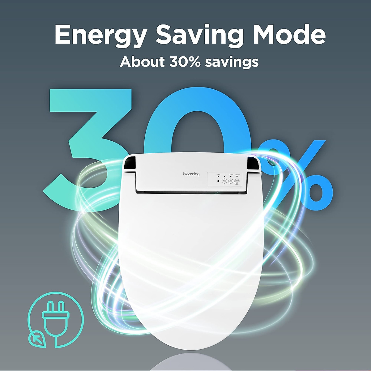 Blooming NB-R1260E Bidet Toilet Seat with Premium Water Filtration System, Fits Elongated Toilets, Sittable Lid