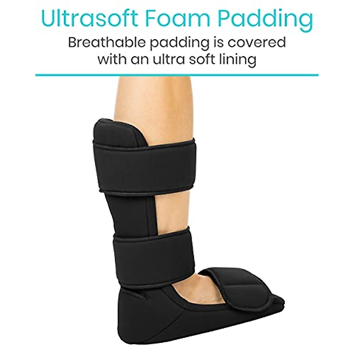 Vive Plantar Fasciitis Night Splint Plus Trigger Point Spike Ball - Soft Leg Brace Support, Orthopedic Sleeping Immobilizer Stretch Boot (Medium: Men's: 5.5-8, Women's 7-9.5)