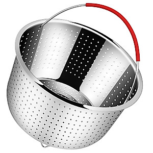 REDANT Steamer Basket for Instant Pot Accessories 8 qt, Pot Strainer Steamer for cooking, Steam Basket Stainless Steel Steamer Insert for Vegetables, Egg, Pasta (Free 2 Pcs silicone gloves), 8 Quart