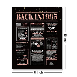 BGTCARDS 30th Birthday Posters, 2 Pieces 30th Birthday Decorations for Women, 30th Birthday Gifts for Her, Back in 1993 Birthday Poster (Unframed), 8x10 Inch, Rose Gold (1993RG2)