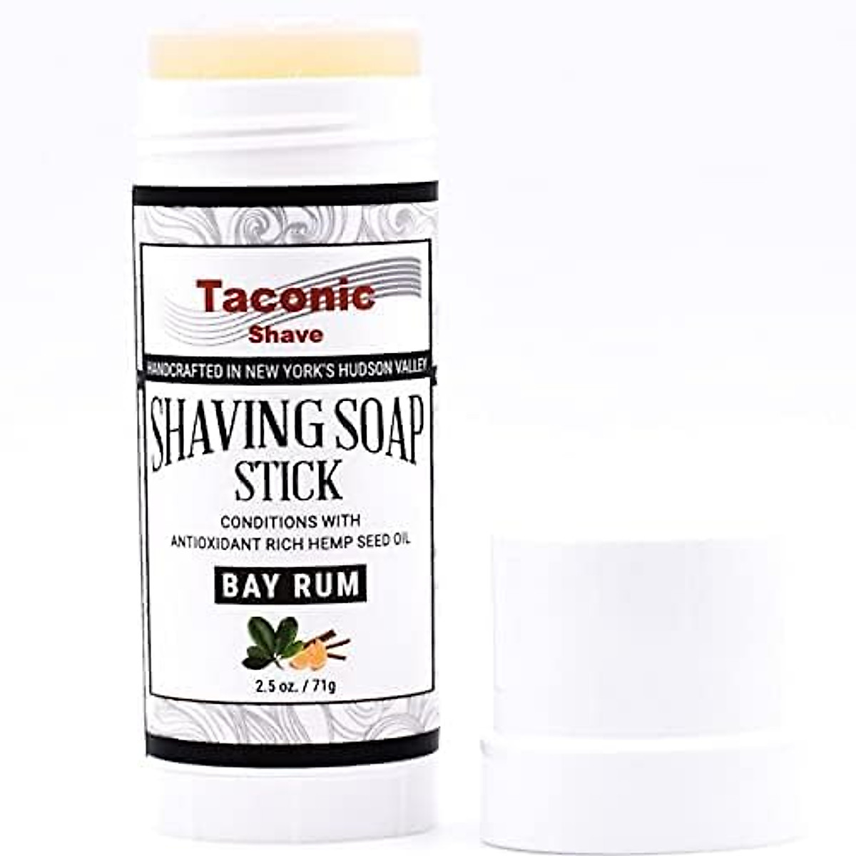 Taconic Shave Shaving Soap Stick with Antioxident Rich Seed Oils for a smooth shave (Bay Rum)