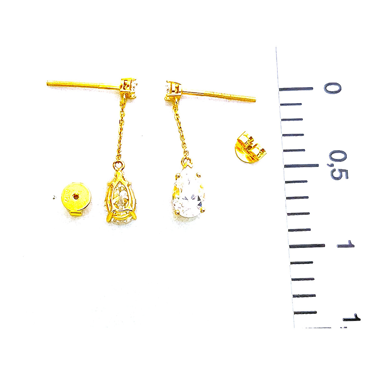 Luxurious Solid 18kt Yellow Gold 2ct Diamond Earrings for women 7x10mm Diamond Jewelry 2 carat Pear Shaped Diamond Solitaire Drop Earrings Her Mothers day Designer Handmade Jewellery GRA Certified 2ct