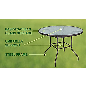 Courtyard Creations Sienna Collection Round 40" Table and Four Swivel Rocker Chairs, Brown (5-Piece Set)