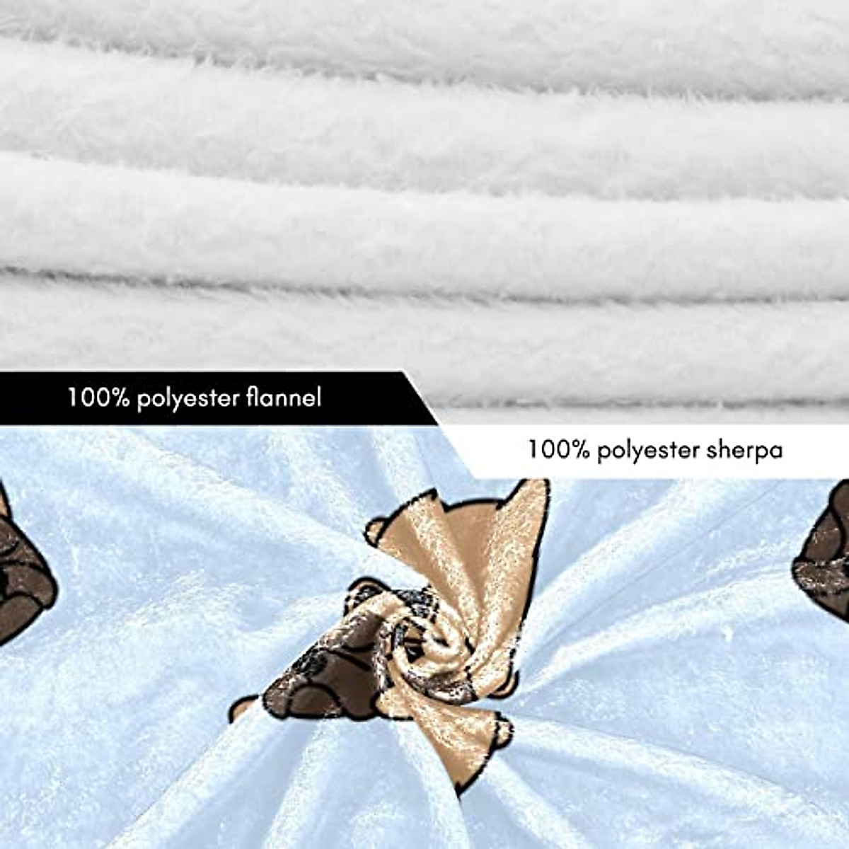 Cute French Bulldog Puppy Pattern Wearable Blanket Hoodie,Oversized Hooded Blanket Sweatshirt