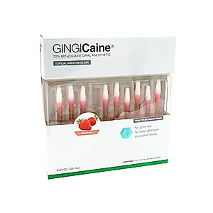 Prophy Magic Oral Anesthetic Gel in Syringe by GINGICaine, 1.2ml Strawberry Flavored Oral Anesthetic Gel for Smooth Local Anesthetic Application