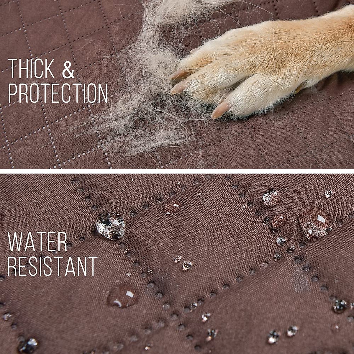 ASHLEYRIVER Reversible Recliner Chair Cover, Sofa Slipcover for Dogs, 3 Cushion Couch Protector (Recliner Oversize: Chocolate/Beige)