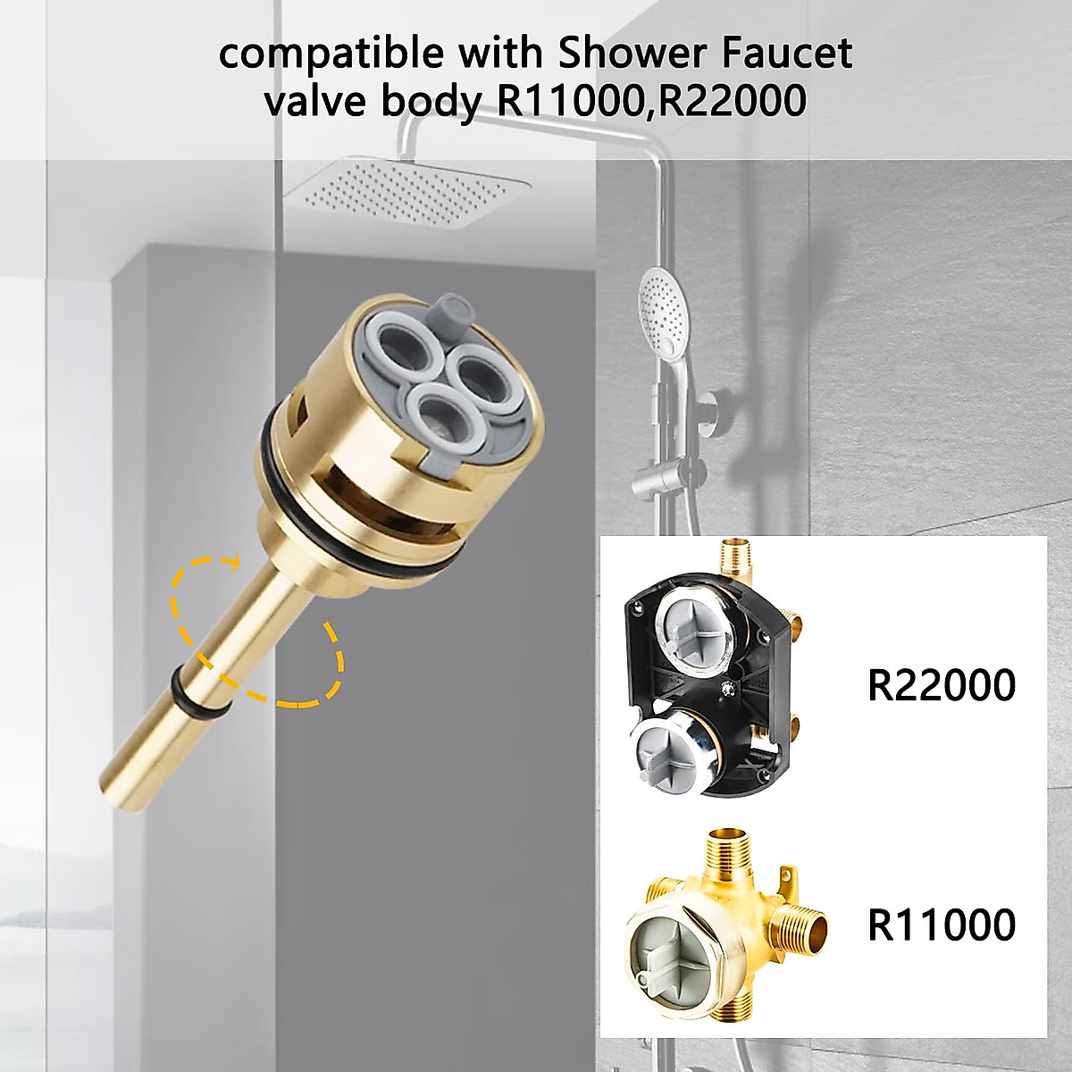 NBPLUS RP51919 6 Setting Diverter Cartridge Compatible with Delta R11000 R22000 Faucet Valve Replacement Trim Kit, 6 Way Shower Diverter Parts, No Leakage Brass