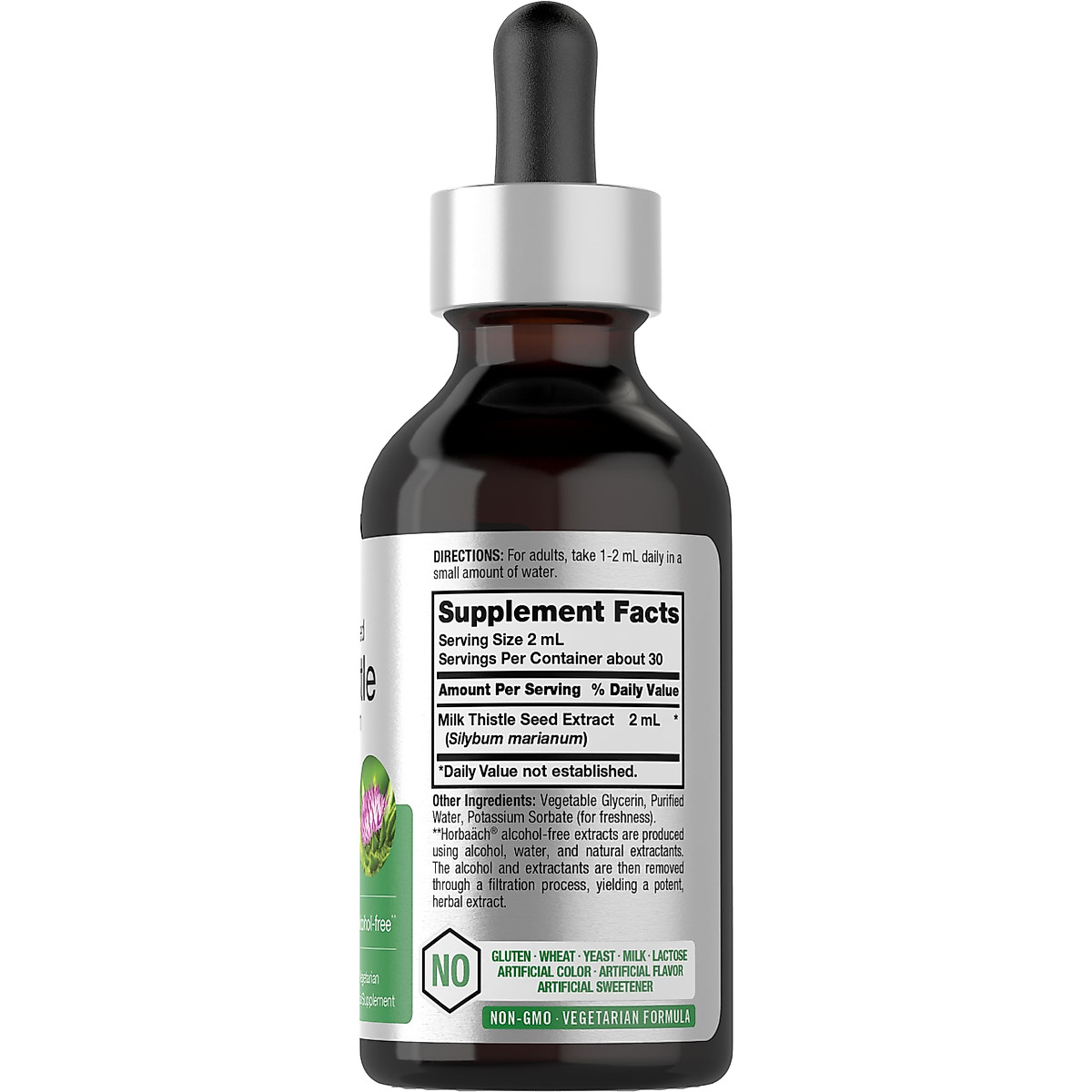 Horbäach Milk Thistle Extract Liquid | 2 fl oz | Alcohol Free | Vegetarian, Non-GMO & Gluten Free Supplement