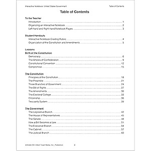 Mark Twain United States Government Interactive Books, Grades 5-8, US History, Constitution of the United States, and Branches Books, 5th Grade Workbooks and Up, Classroom or Homeschool Curriculum