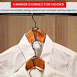 12-Pack Space Saver Heavy Duty Premium Hanger Clips Hook connectors Extenders Fits Over The Neck of Any Thin or Thick Plastic or Metal Closet Hangers Efficient Storage Easy Access