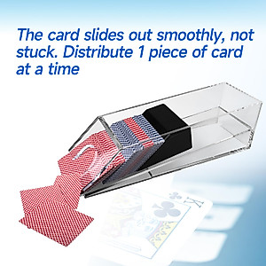 GSE Games & Sports Expert 6 Decks Blackjack Dealing Shoe, Casino Grade Acrylic Dealer Shoe for Gambling Games, Family Game Night