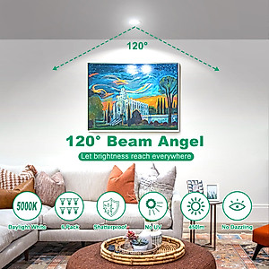 Kondras 6-Pack GU10 LED Light Bulbs 4W 50watt Halogen Bulb Replacement, 5000K Daylight White GU10 Bulb 450lm LED Recessed Track Light Bulbs for Range Hood Kitchen Bedroom, 120°Beam Angle, Non-Dimmable