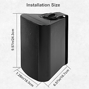 Herdio 5.25 Inches 200 Watts Passive Wired Indoor Outdoor Patio Deck Speakers All Weather Wall Mount System