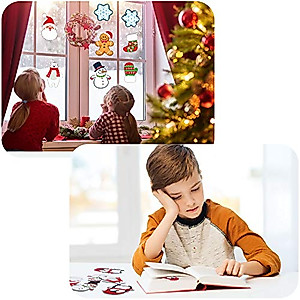 45 Pieces Mini Winter Cutouts for Classroom Snowflake Snowman Santa Gingerbread Christmas Cutouts with 100 Pieces Adhesive Glue Point Dots Winter Bulletin Board Classroom for Toddler Kids Preschool