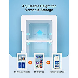 AstroAI Mini Fridge 2.0, 6 Liter/8 Cans Skincare Fridge 110V AC/ 12V DC Portable Thermoelectric Cooler and Warmer Refrigerators for Bedroom, Beverage, Cosmetics (Pearl)