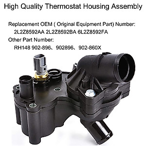 Thermostat Housing Kit Assembly for 2002-2010 Ford Explorer & Mercury Mountaineer V6 4.0L Engine Models 2L2Z8592AA, 2L2Z8592BA - Thermostat Housing Assembly by KAKO