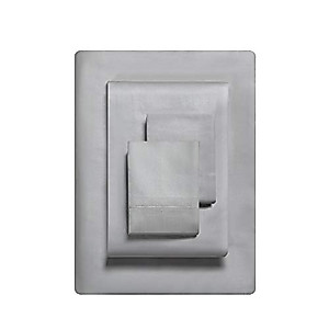 Vera Wang - Queen Sheet Set, Luxury Sateen Cotton Bedding, 800 Thread Count, Soft & Smooth Home Decor (Steel Grey,4pcs, Queen)