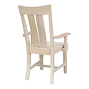 International Concepts Ava Unfinished Wood Arm Chair