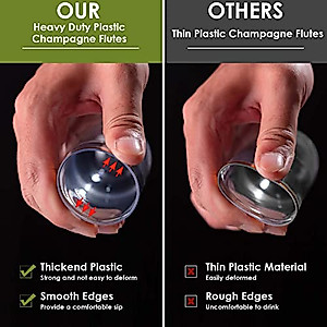 eventpartener 48 Pack Plastic Stemless Champagne Flutes, Disposable Unbreakable 9 Oz Toasting Glasses With Gold rim, Fancy & Shatterproof Champagne Glasses, Ideal for Wedding, Birthday, Party, Easter