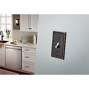 Franklin Brass Classic Beaded (3-Pack) Decorative Light Switch Cover Bronze w/Copper Highlights Lights 1-Gang Decorator/Rocker Wall Plate Single Switch Plate Cover Electric Outlet Covers W35060M-VBC-C