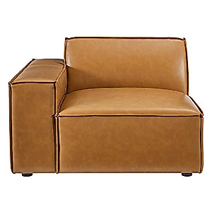 Modway Restore Vegan Leather Sectional Sofa, 82 x 164 x 28, Tan
