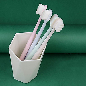 4 Pieces Extra Soft Micro-Nano Manual Toothbrush with 20,000 Bristles for Fragile Gums Adults Kids Children (Pink, Blue, Green, Beige)