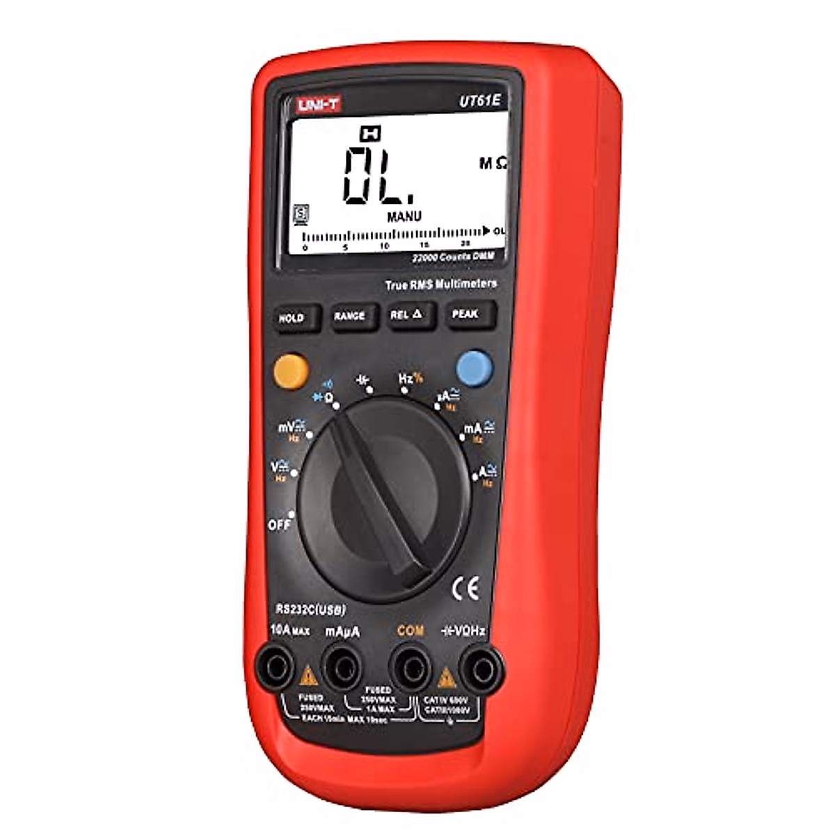 UNI-T UT61E Digital Multimeter True RMS Peak Meter PC Connect AC DC Voltage Relative Mode 22000 Counts Data Hold Auto Range