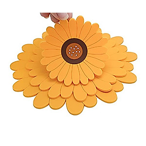 3 Pcs Anti-Hot Trivet Mat，Sunflower Anti-Heat Pan Mat， Antislip Heat Resistant Placemat for Hot Dishes, Pots, Pans（1 Large, 1medium, 1small）