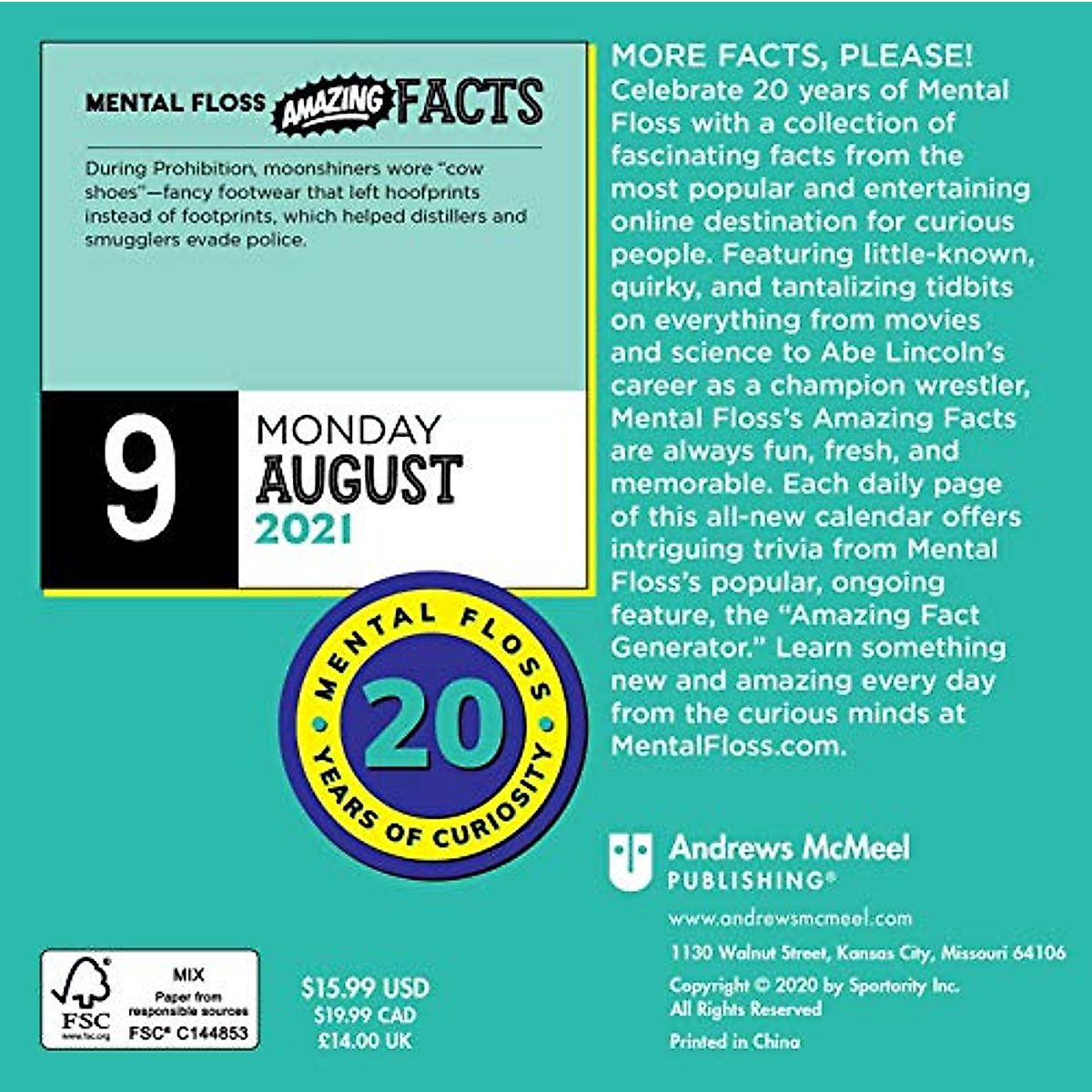 Amazing Facts from Mental Floss 2021 Day-to-Day Calendar: Fascinating Trivia From Mental Floss's Amazing Fact Generator