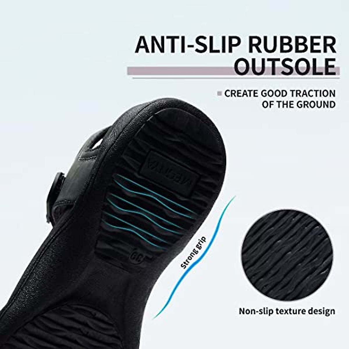 MEGNYA Comfortable Hiking Sandals for Women, Lightweight Walking Sport Slides Black Size 9