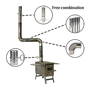 SoloWilder Spark Arrestor Stainless Steel Stove Pipe 2.36 inch Chimney Rain Cap 10.3 inch Extend Exhaust