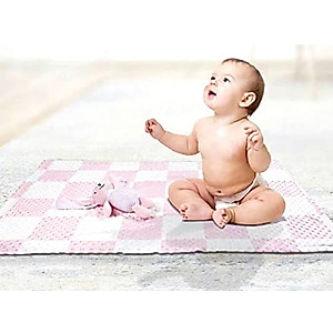Newborn Blanket & Bunny Girl Gift Set, Ultra Soft and Cuddly, Pretty in Pink, Baby Plush Polka dot, (Pink) This Could be The Baby's Best Friend for a Lift time.
