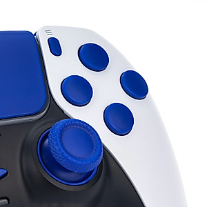 Full Set Replacement Thumbstick Button Kit for PS5 Controller, D-pad L1 R1 L2 R2 Triggers Share Options Face Buttons, Faceplate, Conductive Rubber Pad Accessories for PS5 Controller (Blue)