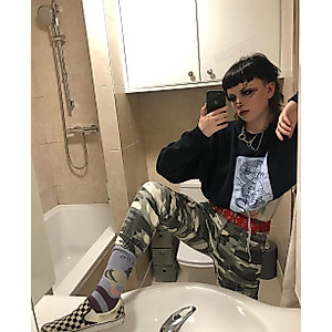 PunkTracker 20G Black Nose Rings 2mm 2.5mm 3mm CZ Nose Studs with Chain Surgical Steel Nose Piercing Jewelry Nose Rings Studs for Women Men