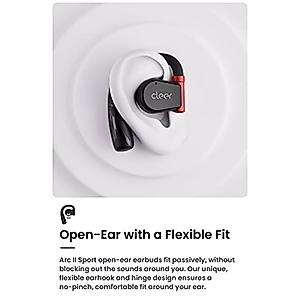 Cleer Audio ARC II Sport Bluetooth 5.3, Open Ear Headphones for Android & iPhone, Wireless Earbuds, 35hr Battery Life, IPX5 Water Resistant, Dual 16.3mm Drivers with Multipoint Connectivity Black