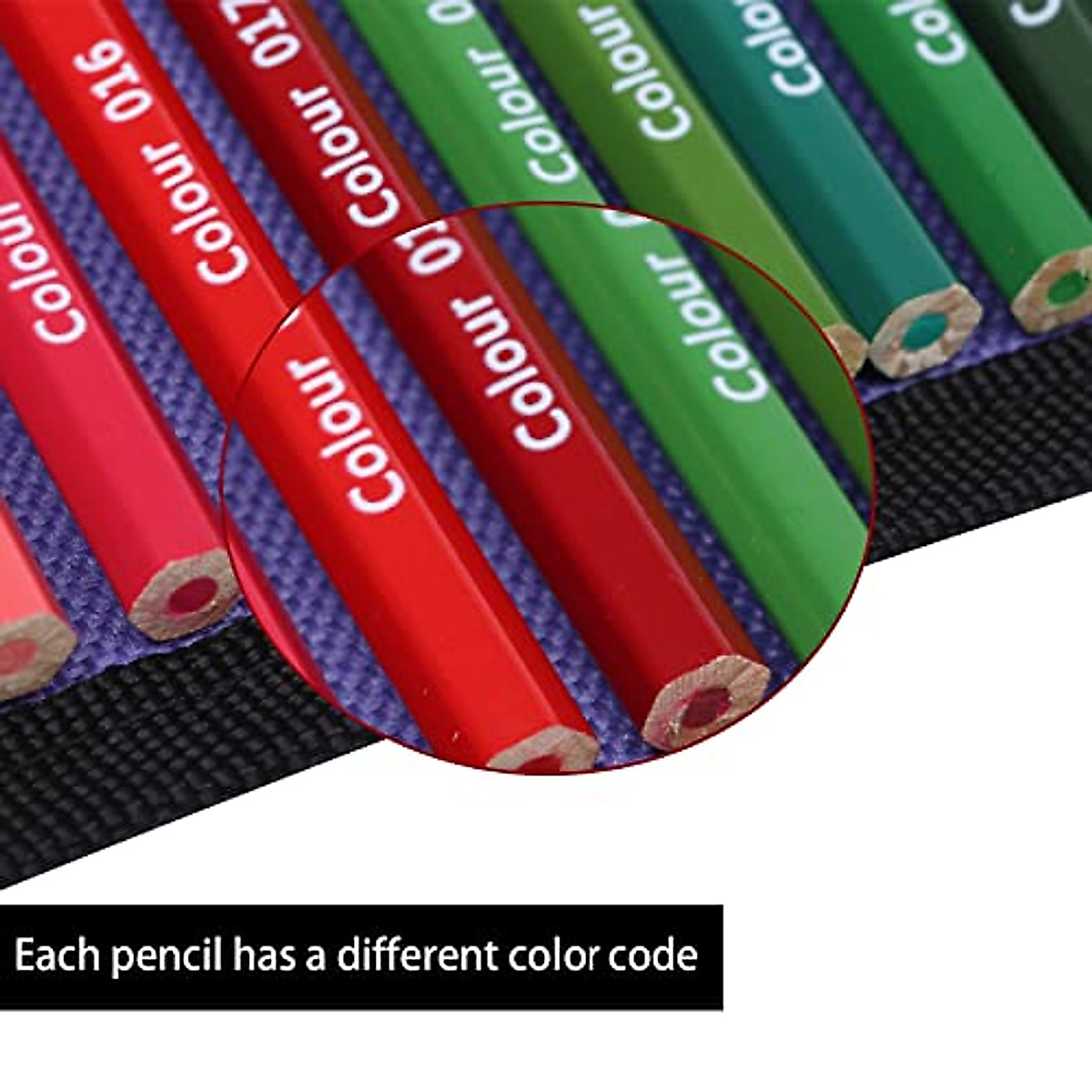 VIKAVAS 50 Colored Pencils Set with Roll Up Canvas Case for Adults Kids Coloring, Drawing, Sketching