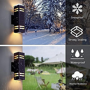 iYogaled Up Down Lights Outdoor Wall Light, Brown Exterior Dawn to Dusk Outdoor Light Fixture, Porch Lights Wall Mount 2 Pack, IP65 Aluminum Modern Outside Lights for House Front Door, Porch