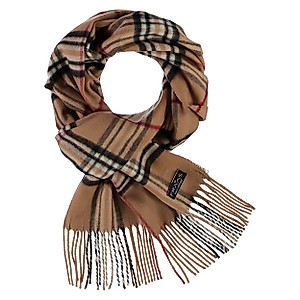 Fraas Cashmink Scarf for Men & Women - Plaid or Solid Color - Warm & Softer than cashmere - Made in Germany - 12x71in